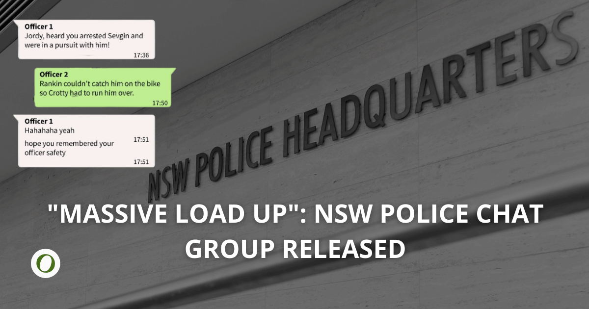 Worth a rape charge, Massive load up: NSW Police chat group