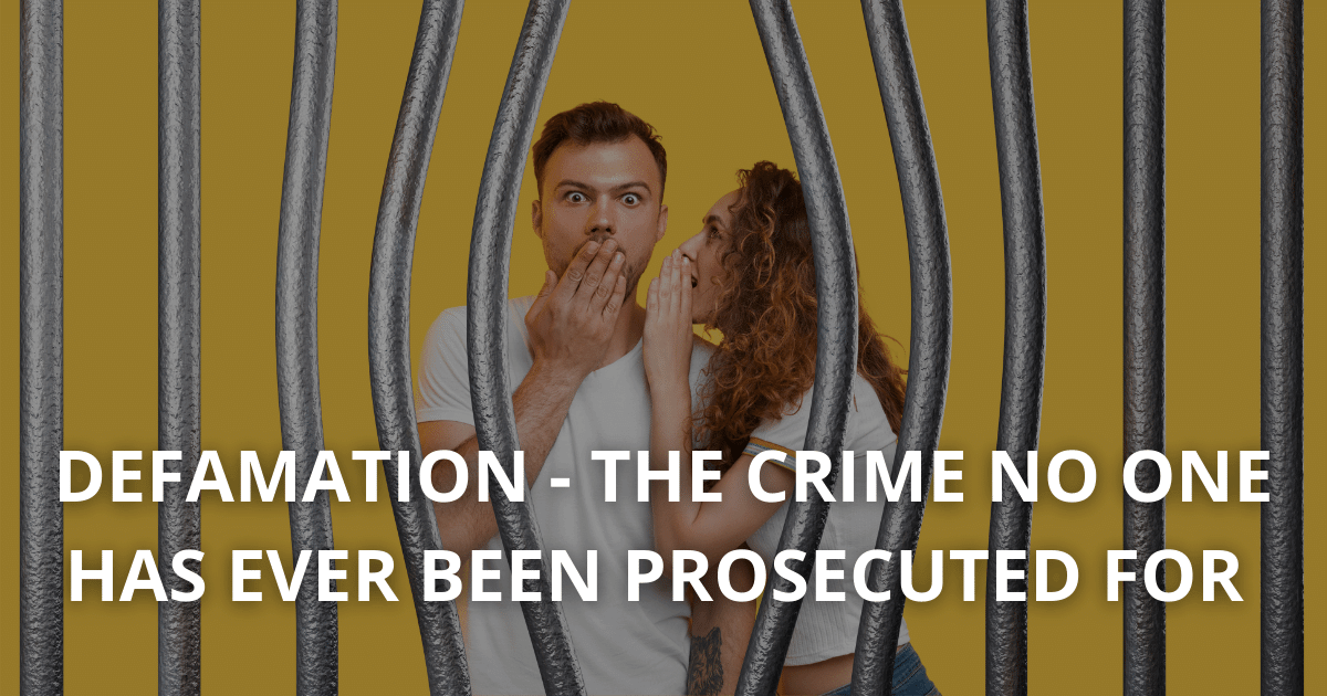 Is defamation a criminal offence? Is suing your last resort?