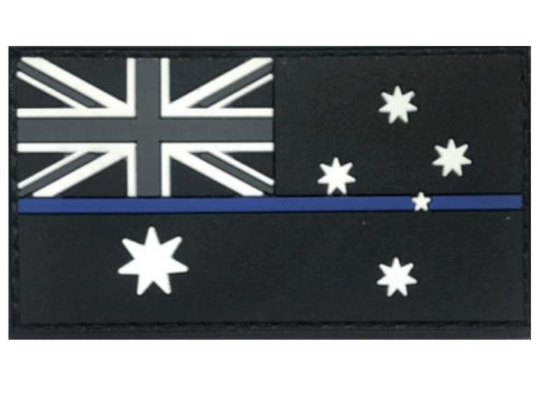 NSW Police officer wears Thin Blue Line patch at Mardi Gras